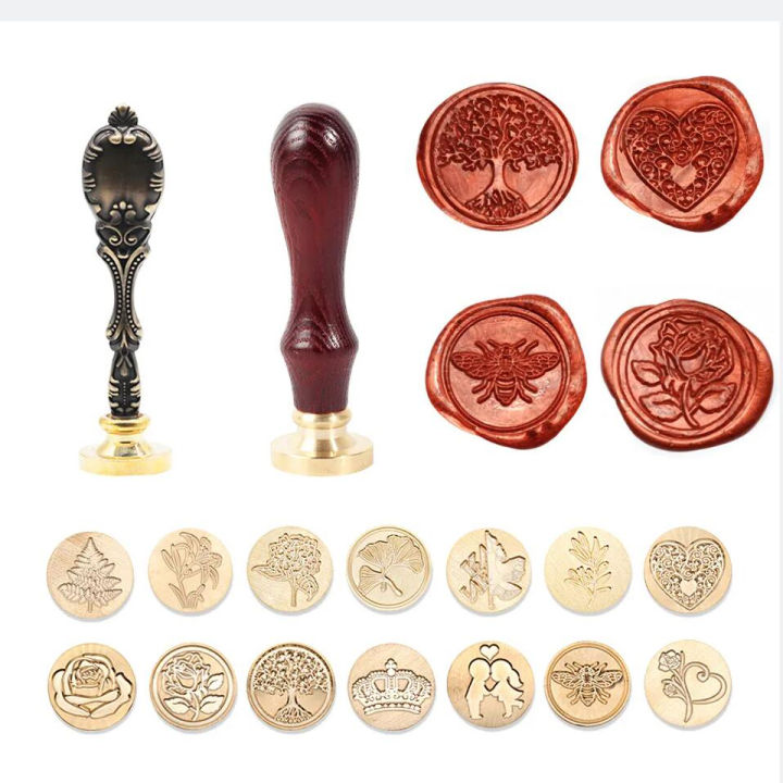 DIY Retro Antique Metal Plant Sealing Wax Seal Stamp for DIY Wedding ...