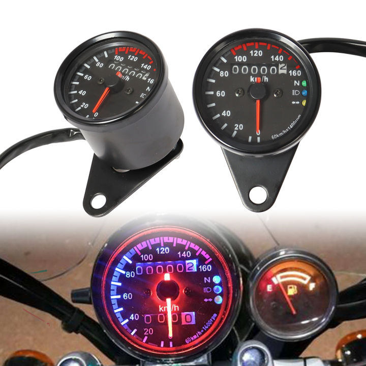 Universal Motorcycle Speedometer Odometer 12V Motorcycle Dual Speed ...