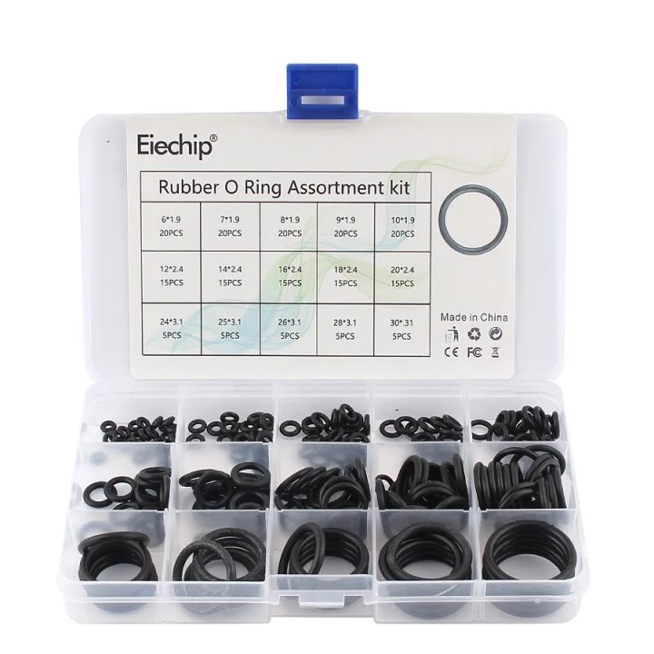 200PCS/set Rubber O-Ring Assortment Kit Oring Washer Sealing Gasket 15 ...