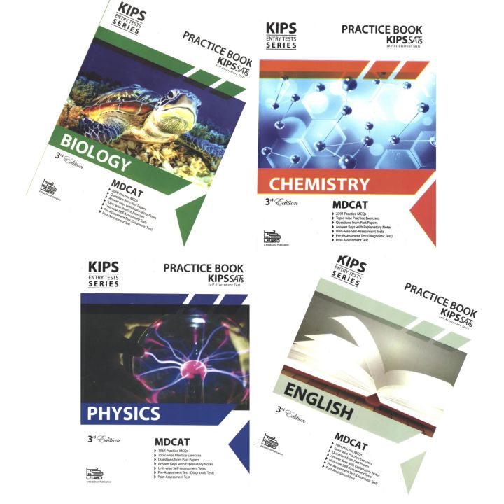 Set of 4 books: Kips Entry Tests Series MDCAT Practice book 2025 ...