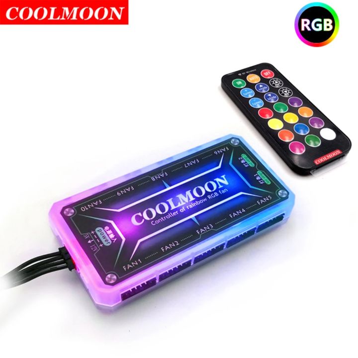 RGB Fans Remote Controller 12V Color Controller HUB with 10 6Pin Fan ...