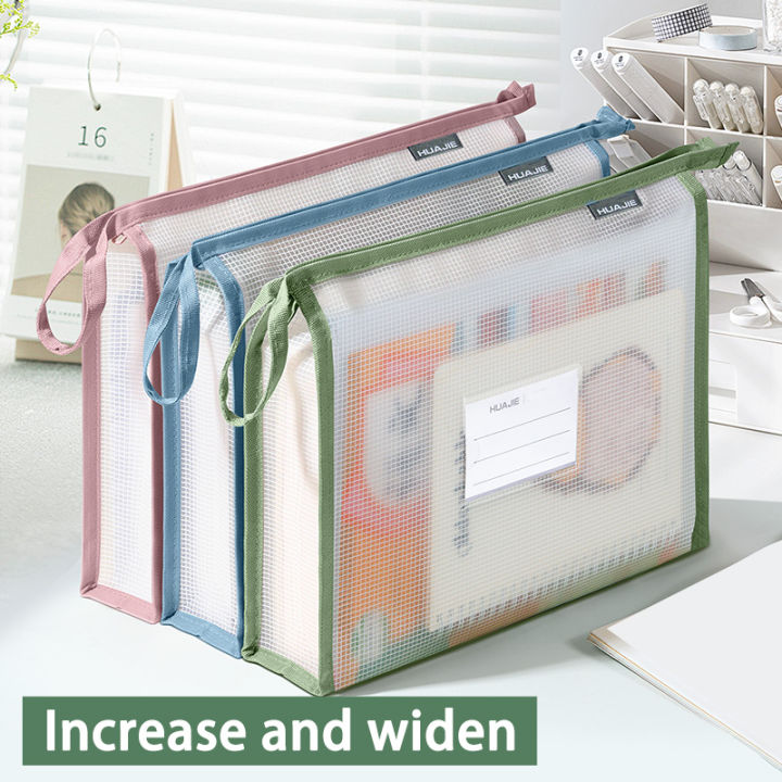 HUAJIE EVA Zippered Subject File Bag, Transparent A4 School Work & Exam ...