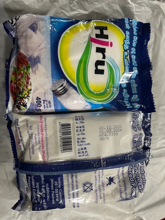 Hiru Table Salt 400g ලුණුකුඩු உப்புதூள் | Daraz.lk