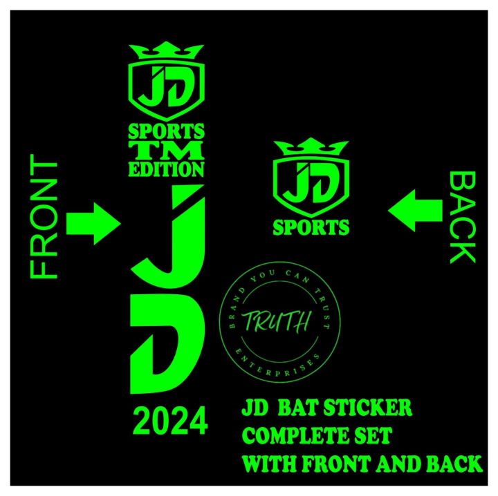 jd bat sticker complete set for all type bats from truthenterprises ...
