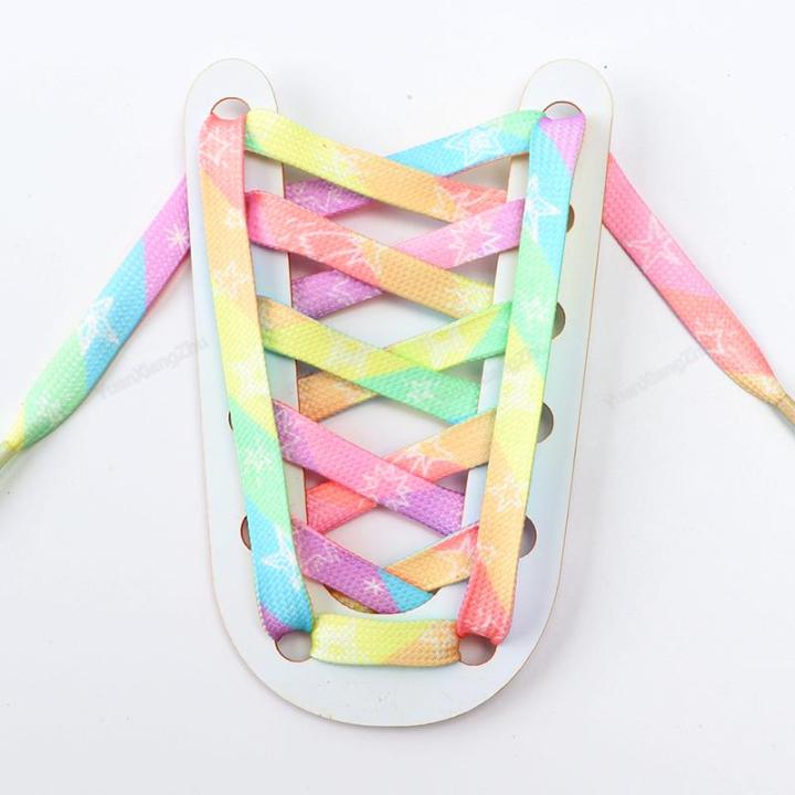 1Pair Print Shoelaces for Sneakers Quality Fabric Flat Shoe laces ...