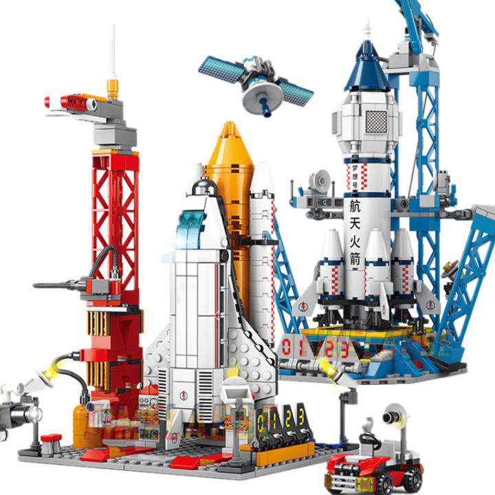 Space Rocket Launch Center Building Blocks, Aerospace Spacecraft ...