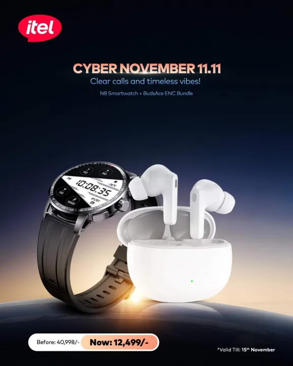 Bundle Offer Itel N8 Horizon Smart Watch Itel BudsAce ENC | Daraz.pk