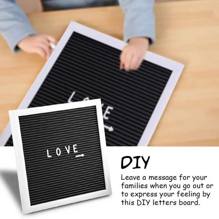 Wooden Message Board, Felt Letter Board, 10x10 Inches Message Panel ...