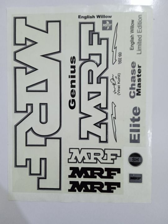 New 3D 2024 MRF Genius Black & White Latest Edition Cricket Bat Sticker ...