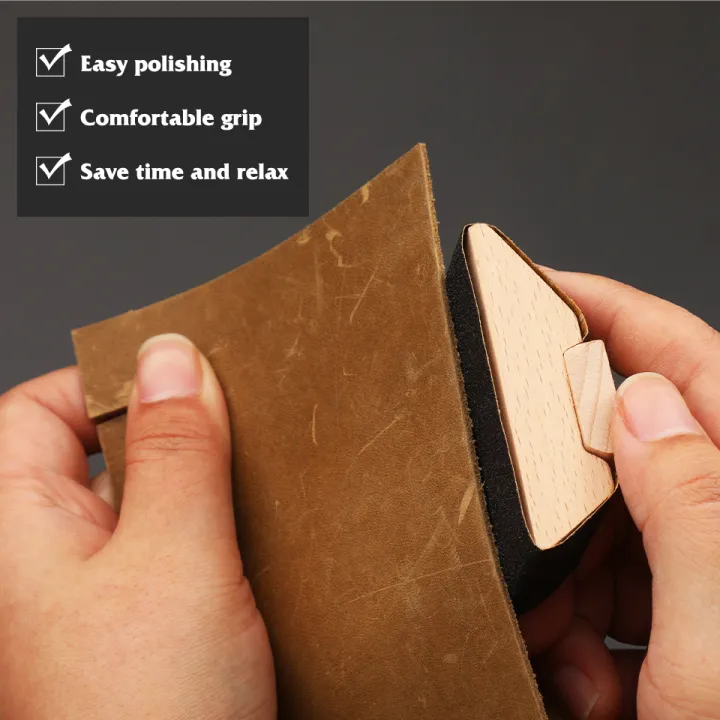MIUSIE 1PC Leather Craft Edge Treatment Polish Beech Block Sand Paper ...