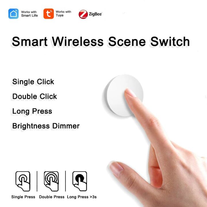 Tuya ZigBee Smart Button Scene Switch Wireless Remote One Key Controller Multi-scene Linkage ...