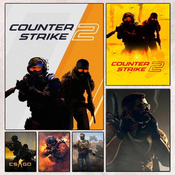 Hot Game C-Counter-Strike CS2 Poster Perfect Sticker Self Adhesive Wall ...