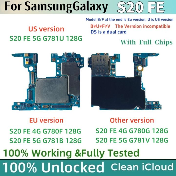 Fully Tested For Samsung Galaxy S20 FE 4G G780F Motherboard Unlocked ...
