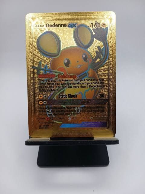 Dedenne GX - Gold Foil Pokemon Card Fan Art Card HP160 | | Daraz.pk