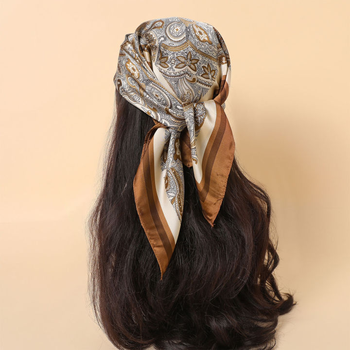 New Paisley 70*70cm Silk Satin Hair Scarf Women Handkerchief Printed ...