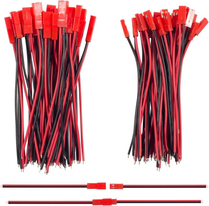 10 Pairs 22 AWG JST Plug Connector 2 Pin Male Female Plug Connector ...