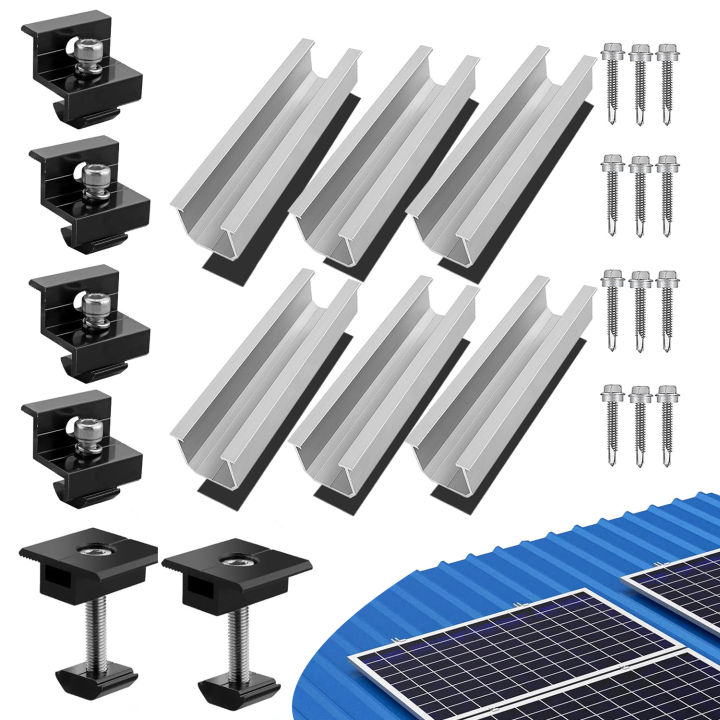 12Pieces Solar Panel Module Aluminum Bracket Rail Bracket Rail Bracket ...