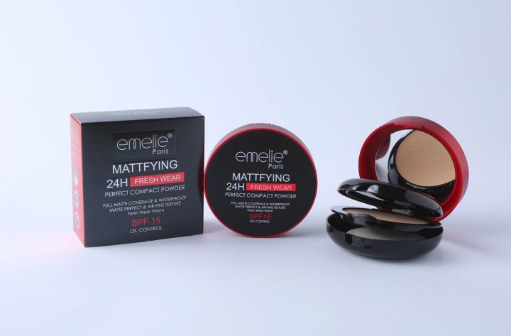 Emelie Paris Oil Control Face Powder 2in1 With Puff & mirror 02 Shade ...