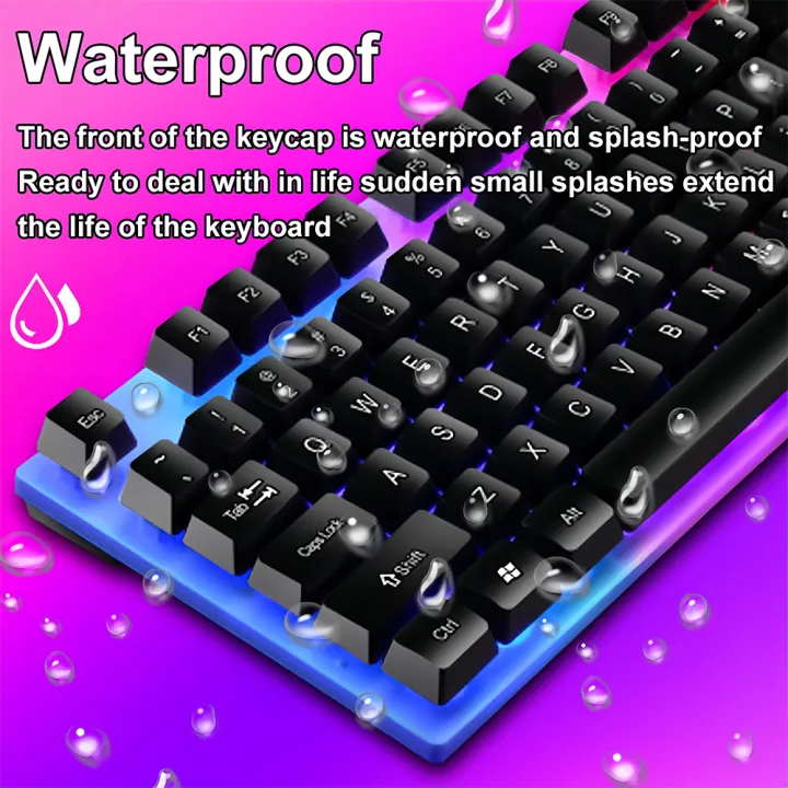 KEBIDUMEI USB Wired Keyboard RGB Backlit Gaming Keyboard 104 Keys ...