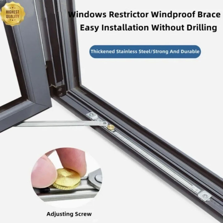 No punch Stainless Steel Telescopic Wind Support Window Limiter Angle ...