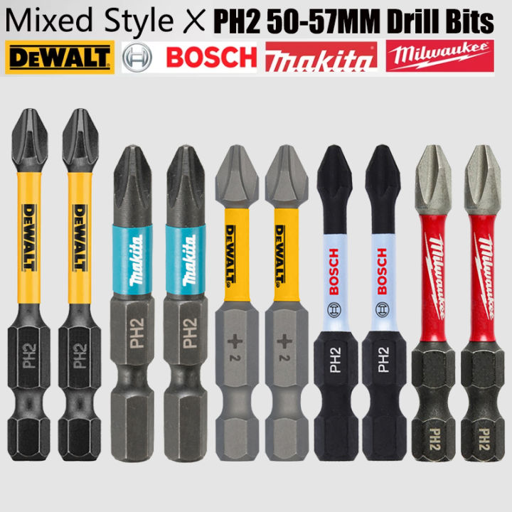 PH2 Drill Bits 50-57MM DEWALT Milwaukee Makita BOSCH HSS Mixed Type ...