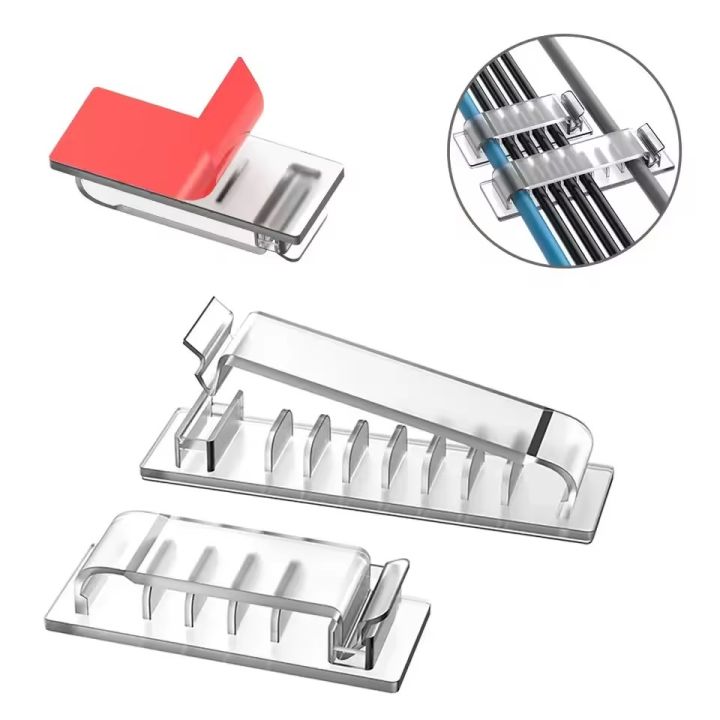 3 PCS 5/8/10 Slots Self-Adhesive Cable Organizer Clips Wire Holder for ...