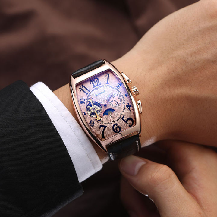 Men’s* Automatic Mechanical Watch Barrel Shape Tourbillon Design Luxury ...
