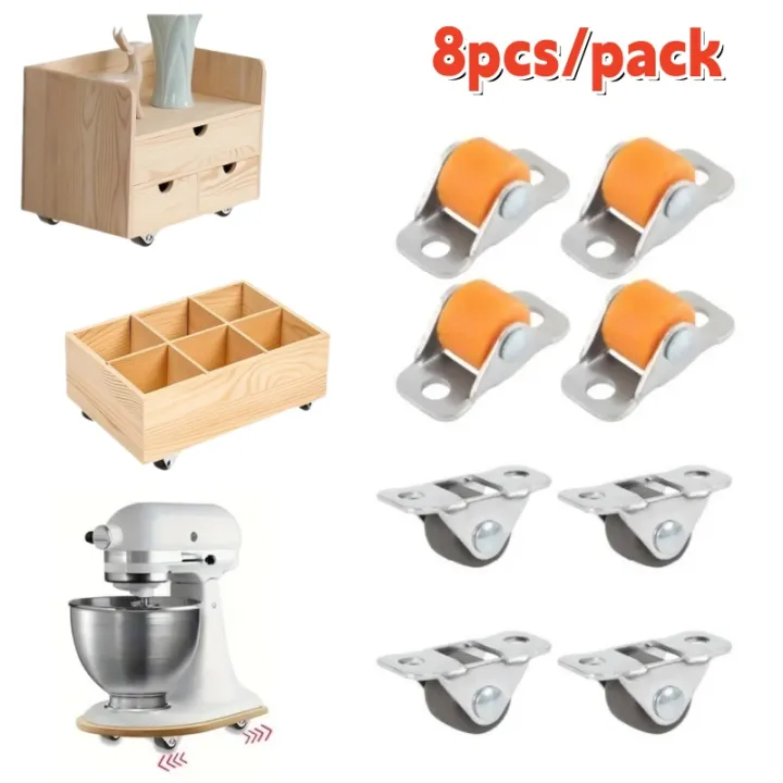 8Pcs Silent Mini Caster Wheel 0.5 Inch Linear Wheels Tiny Roller Little ...
