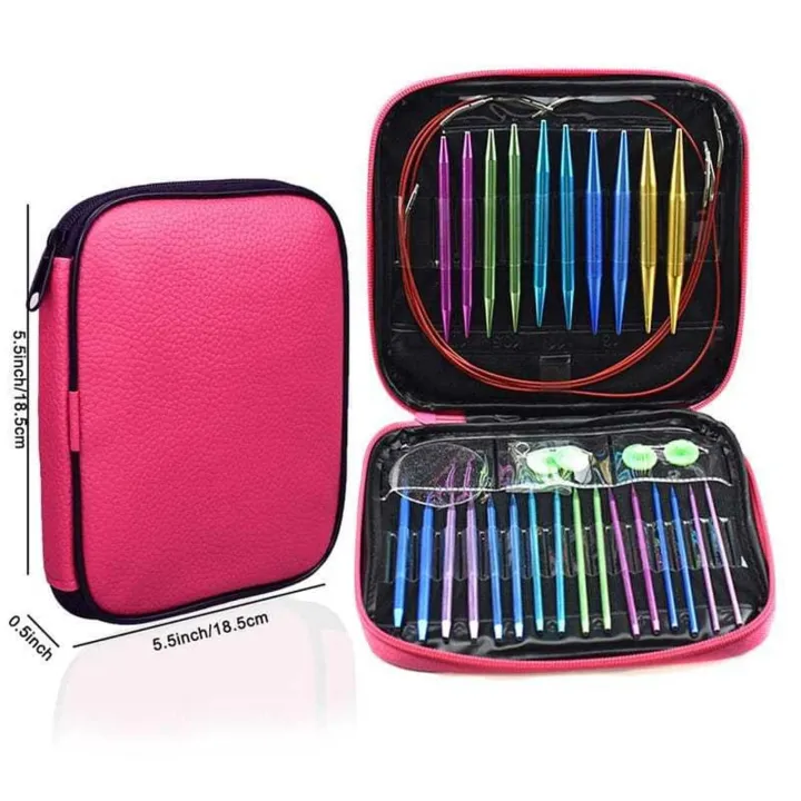 Circular Knitting Needle Set Aluminum Alloy Supplies Portable Knitting ...