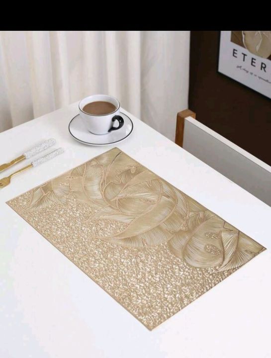 Fancy mats flowers mats PVC Placemats Hollow Flowers Place Mats for ...