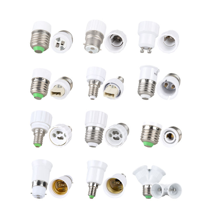 1-6PCS E27 E14 B22 Male To E12 E17 GU10 G9 MR16 GU10 Female Lamp Base Lamp Holder Converter ...
