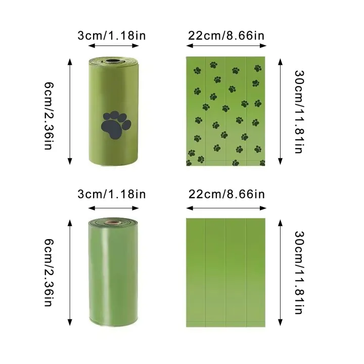 Biodegradable Dog Poop Bags Eco Friendly Pet Waste Bags Paw Print ...