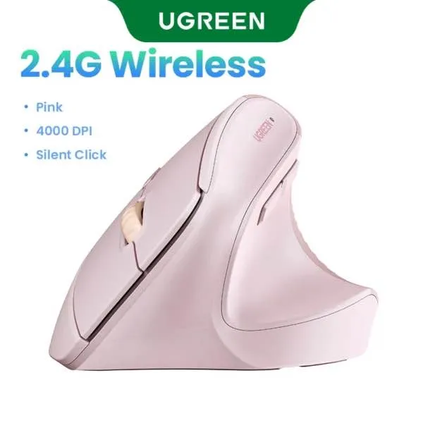 UGREEN 2.4GHz Wireless Vertical Pink Mouse (Girls Special Mouse) | Daraz.lk