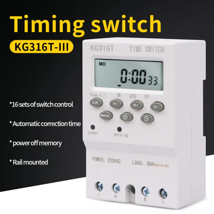 Digital Timer Automatic Programmable Time Switch 7 Days Weekly Relay ...