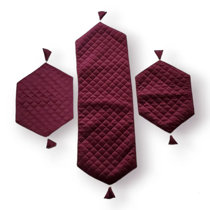 3 pcs Table Mat set Dressing table mats centre table mats velvet fabric ...