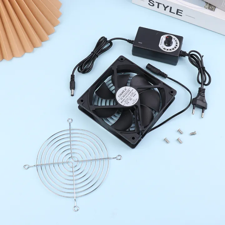 NEW 2700RPM Fan Cooling With Controller + 2 Metal Mesh Covers 12V BTC ...