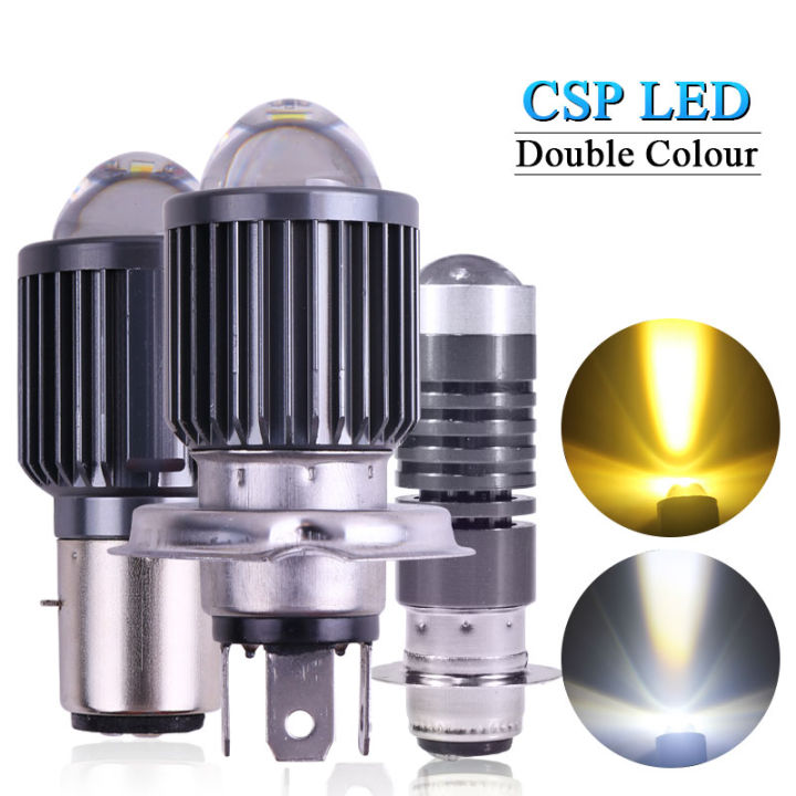 1PCS 10000LM H4 LED Motorcycle Headlight H6 BA20D P15D Led CSP Lens White Yellow Hi Lo Beam ...