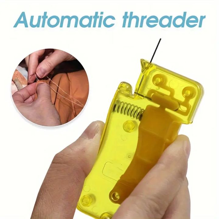 Lemon Yellow Automatic Needle Threader, Effortless DIY Sewing Tool for ...
