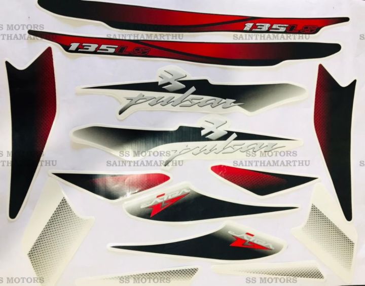 PULSAR135 LS BLACK RED SET STICKERS | Daraz.lk