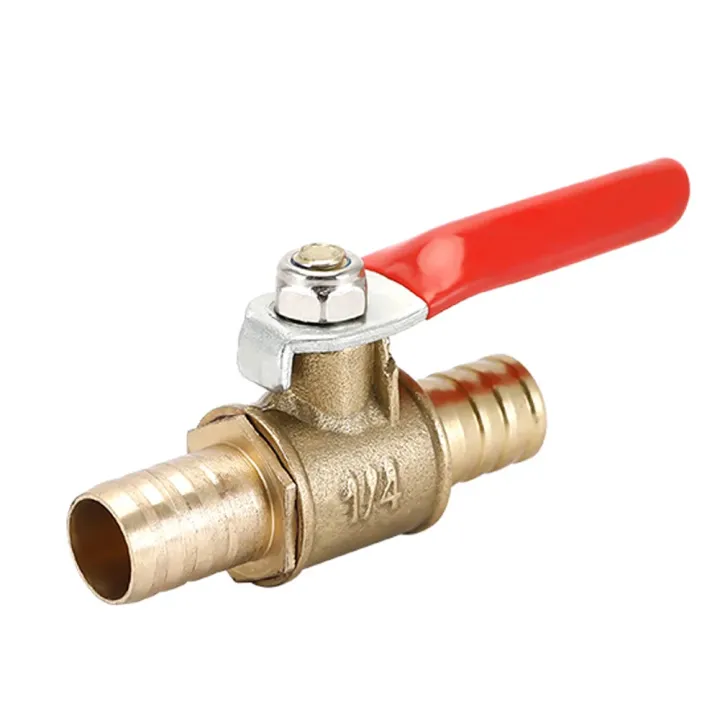 6-12mm Pneumatic Ball Valve Hose Barb Inline Brass Water Oil Air Gas ...