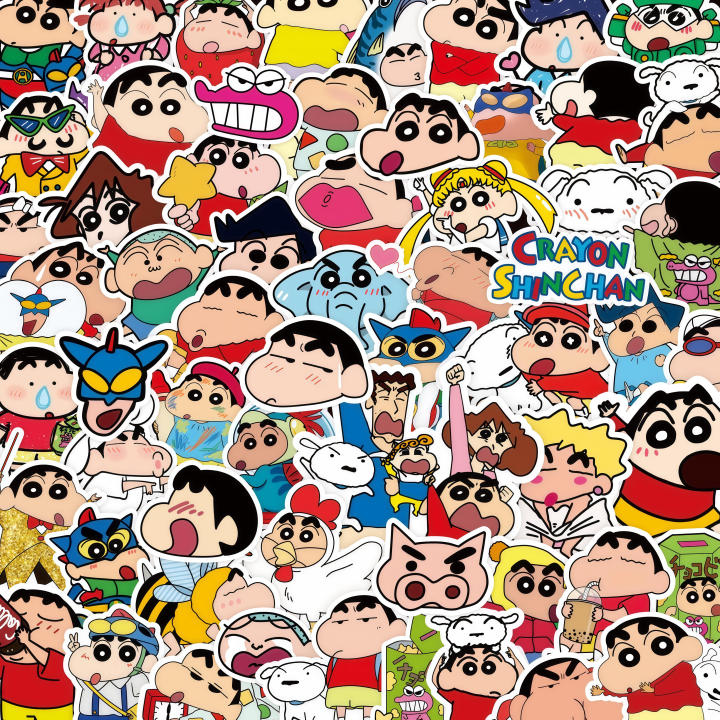 100PCS Cartoon Anime Crayon Shin Chan Stickers Kids Toys for Car Laptop ...