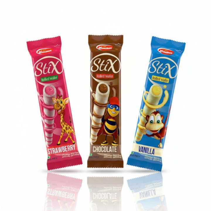 Munchee Stix Rolled Wafer Sticks 20g (Chocolate / Vanilla / Strawberry ...