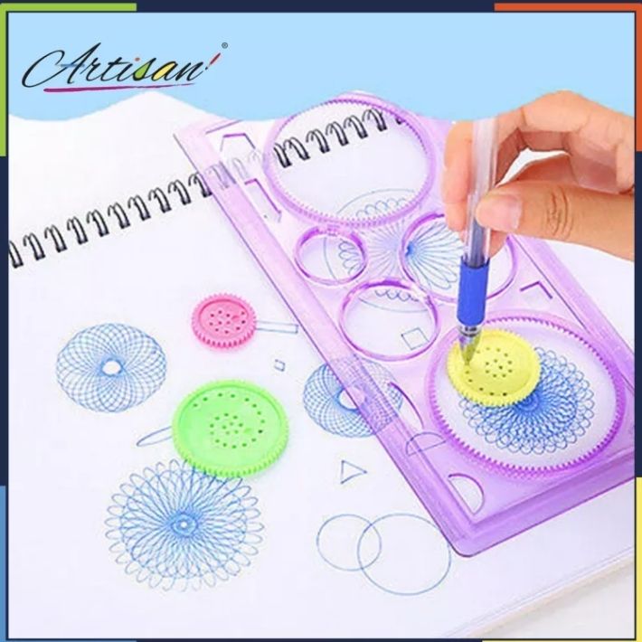 New Spirograph Goemetric Ruler Stencil Design Ruler Set Spiral Art ...