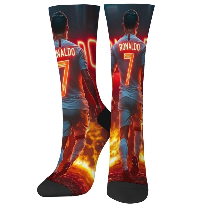 Novelty Flame Football CR7 Cristiano Ronaldo Men's Funny Socks ...