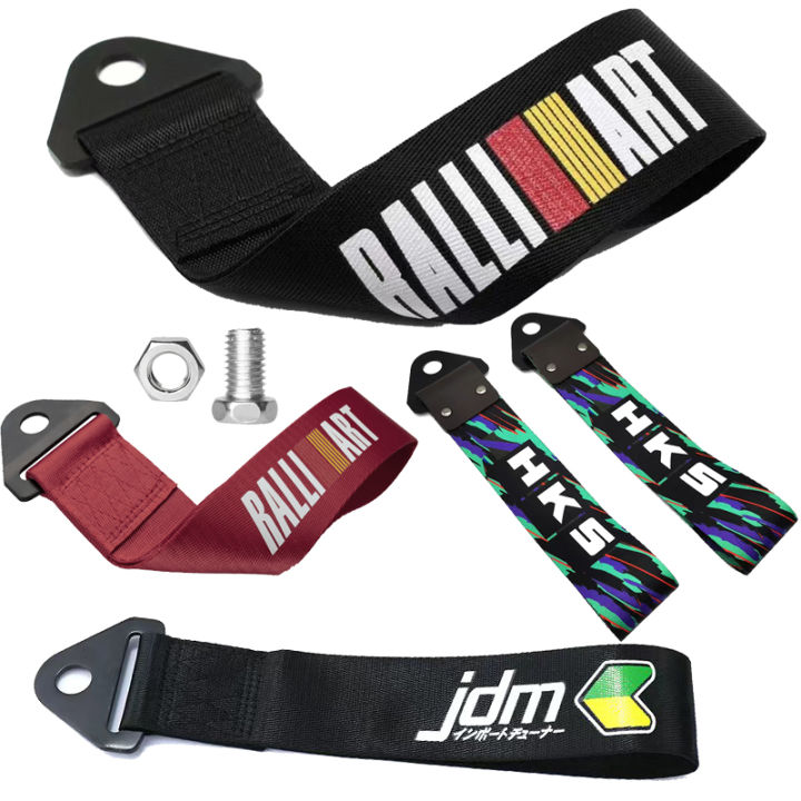 JDM racing car ropes hook tow strap universal car bumper rope high ...