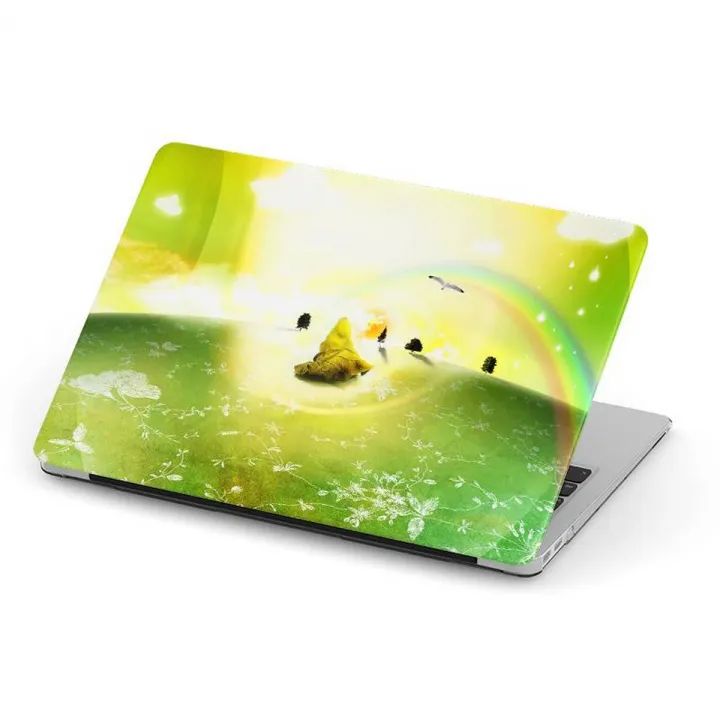 Beautiful Greenery Background laptop back cover vinyl skin 12 13 14 15. ...