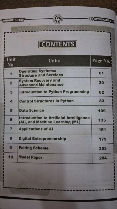 Class 10 Unique Notes Computer Science and Entrepreneurship Guide 2026 ...