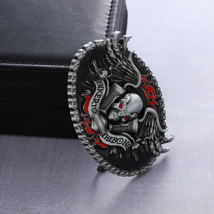 Western retro relief novelty ghost fire alloy with embossing fashion ...