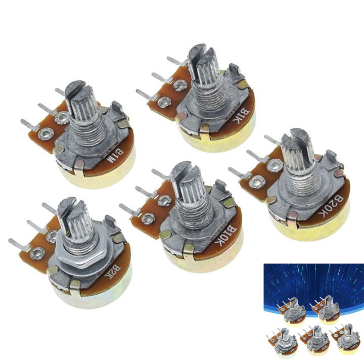 5Set WH148 Linear Taper Rotary Pot Variable Resistor 15mm 3 Pin 1K 2K ...