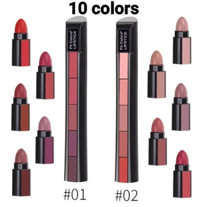 Five in one lipsticks adjustable, beautiful colors semi permanent ...